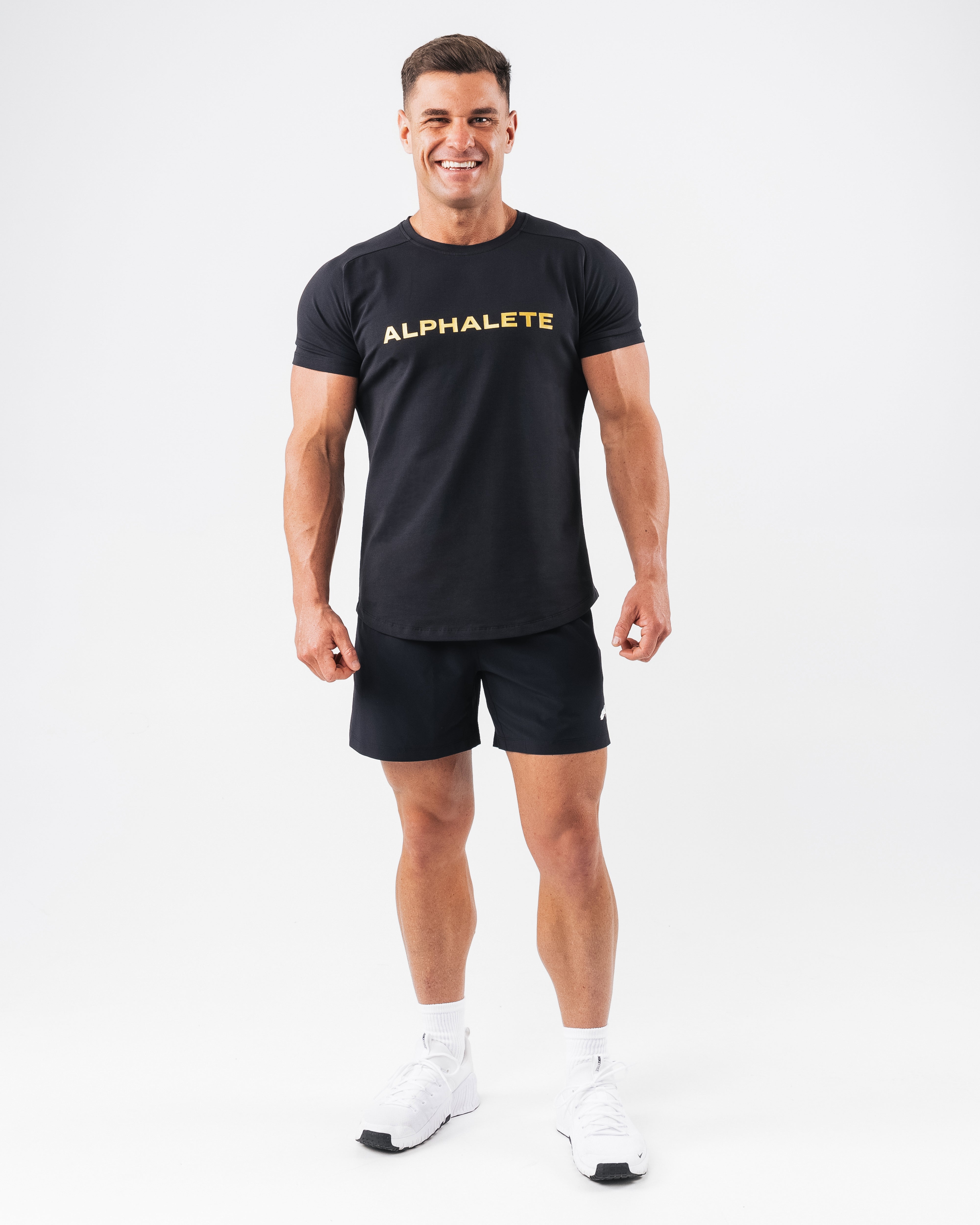 Core Tee - Black / Gold – Alphalete Athletics UK