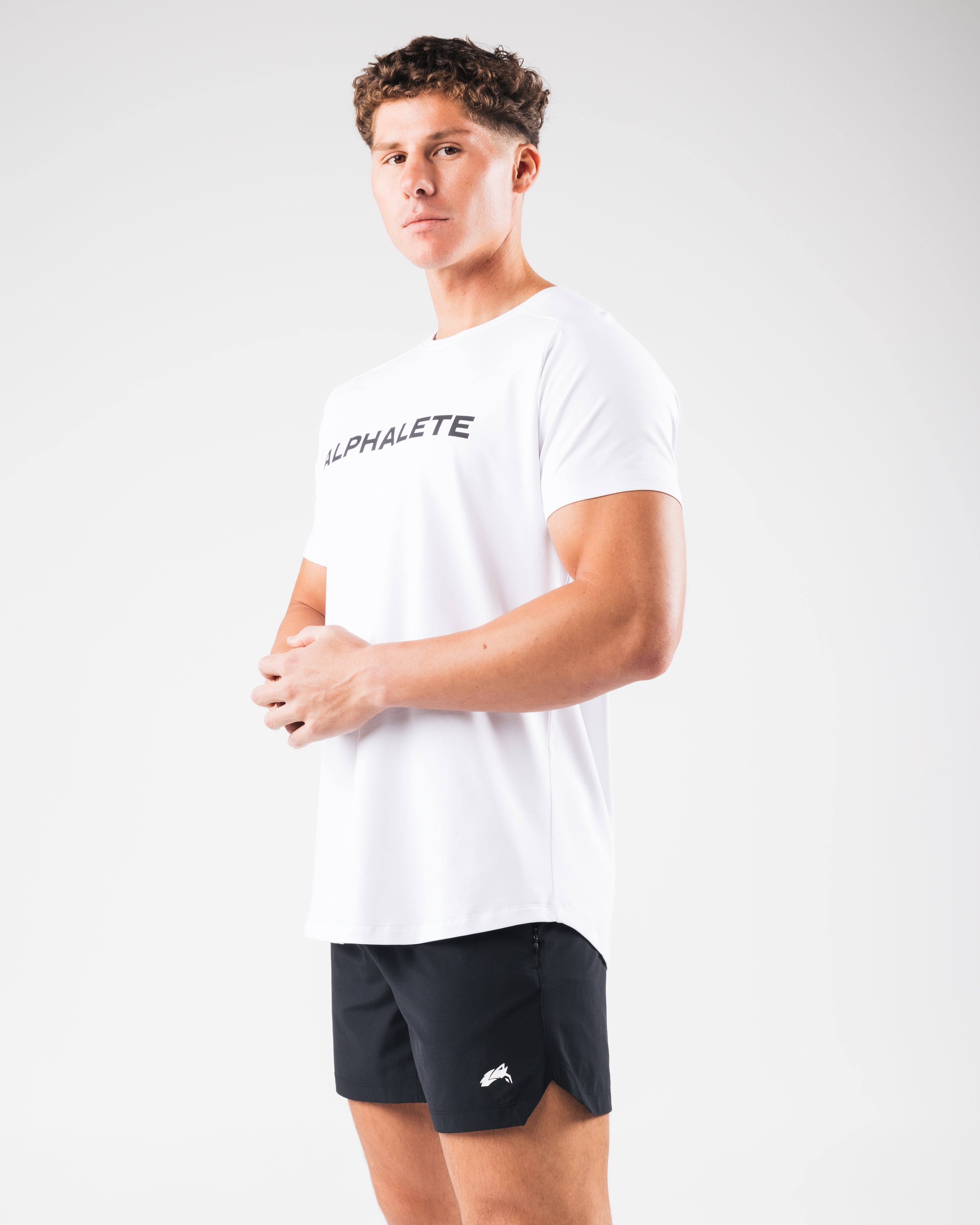 Core Tee - White / Black – Alphalete Athletics UK