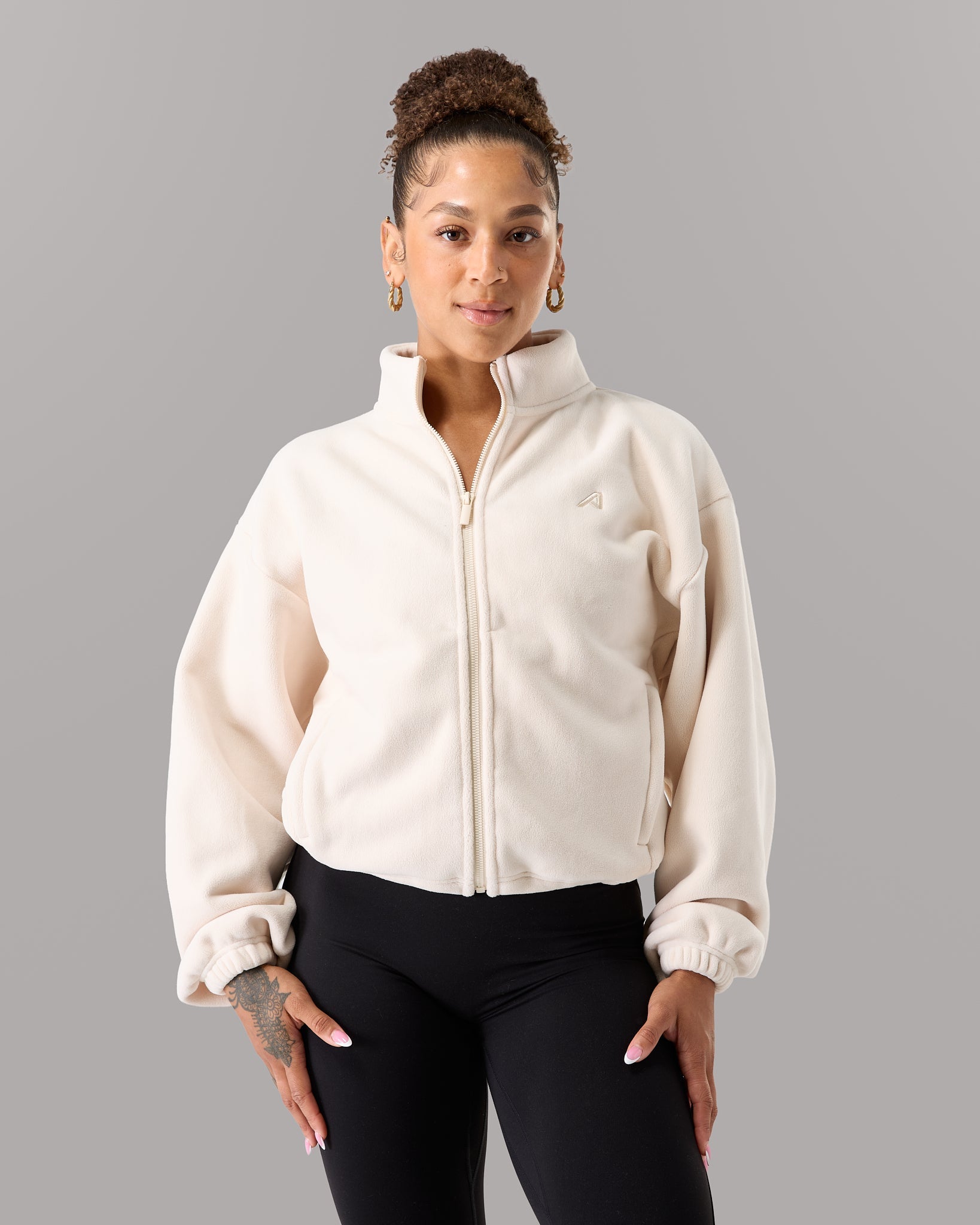 Fleece Jacket - Cream | Workout Clothes For Women | Alphalete ...