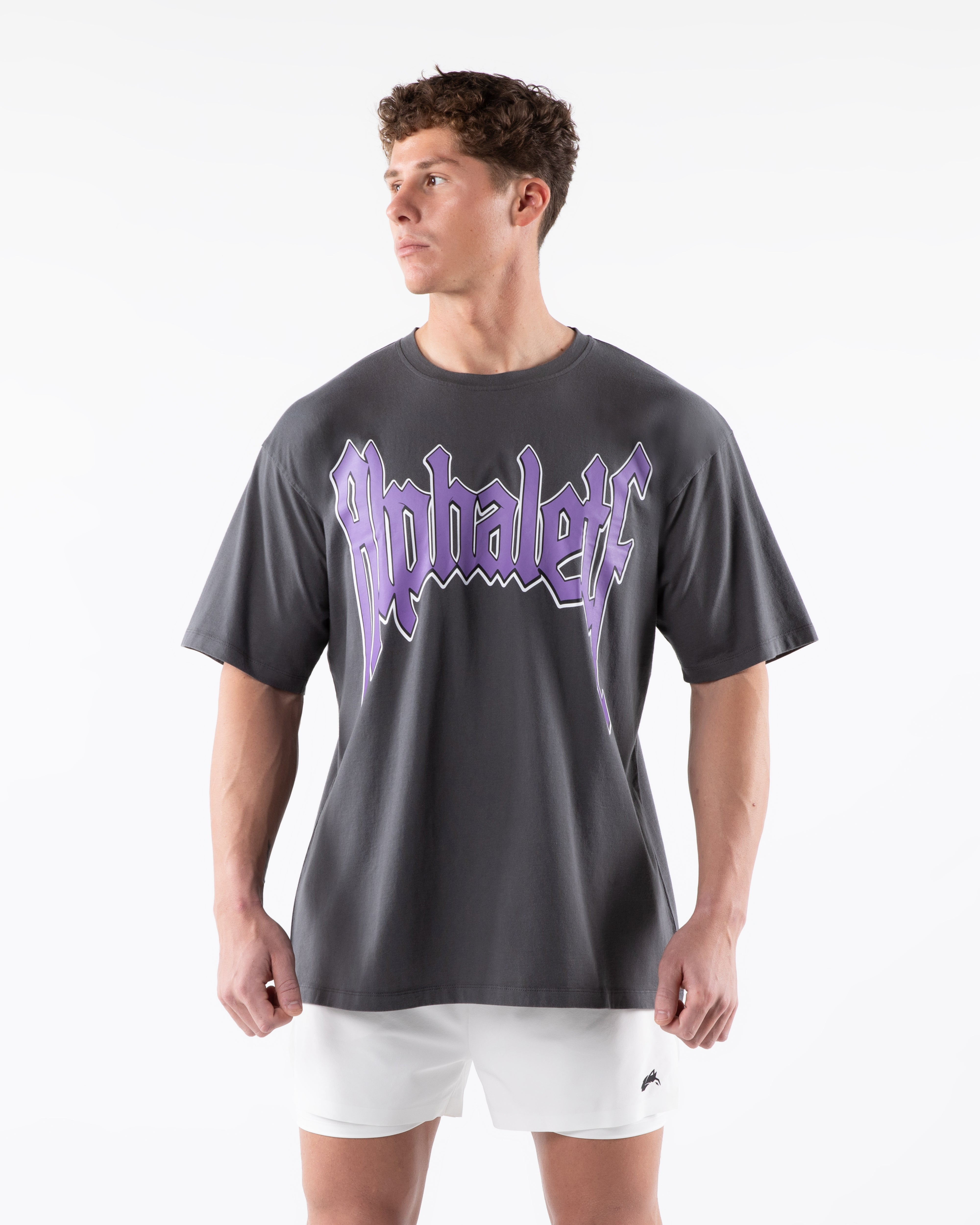 Grime Tee - Astro Grey – Alphalete Athletics UK