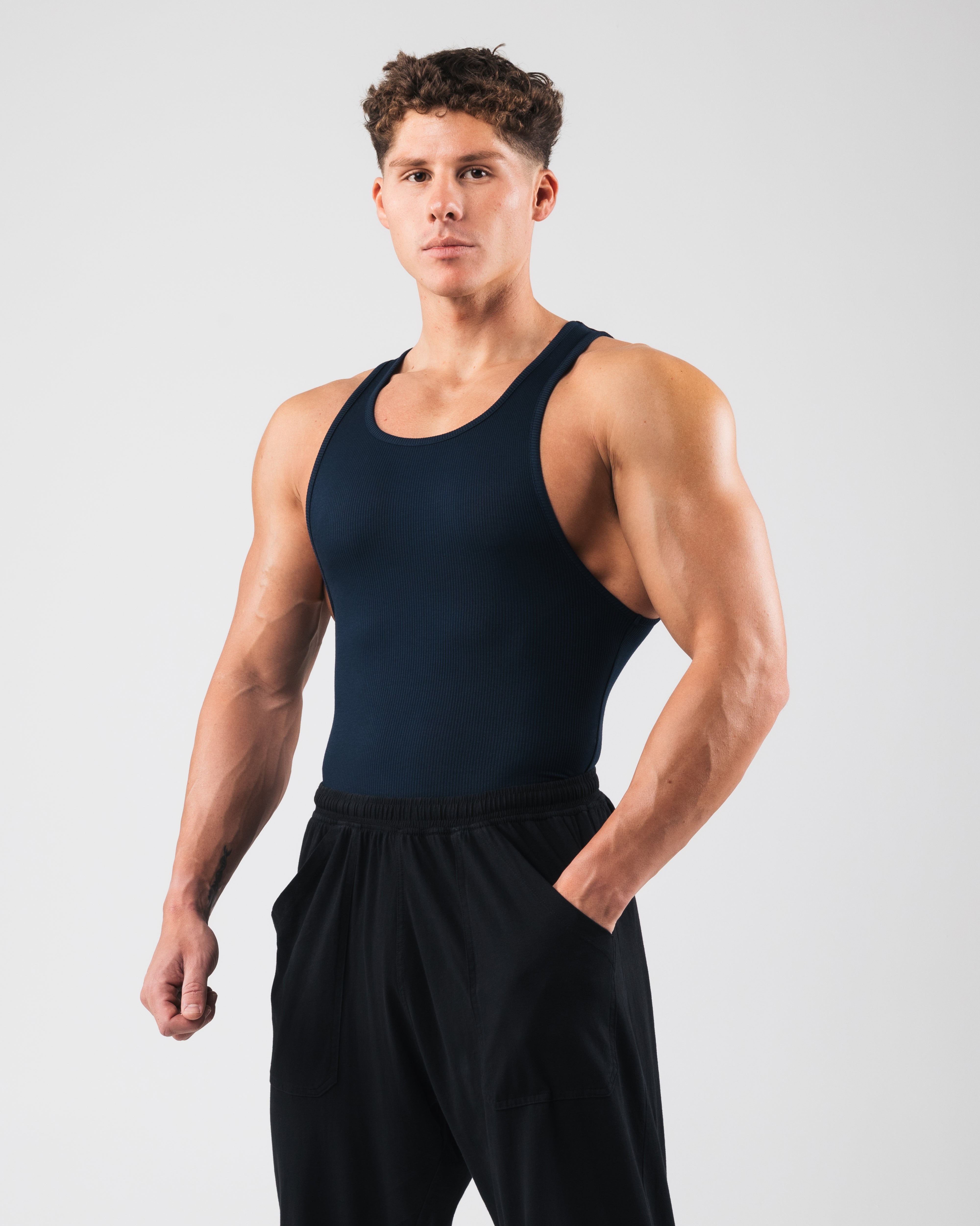 Zero Ribbed Tank 2pk - Navy – Alphalete Athletics UK